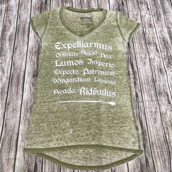 Warner Bros. | Tops | Womens Sz Small Harry Potter Spell Wand Shirt ...